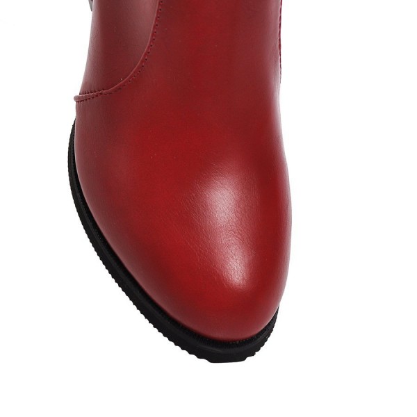 Bottines, aspect cuir mate, petites pointures, rouges, Nina
