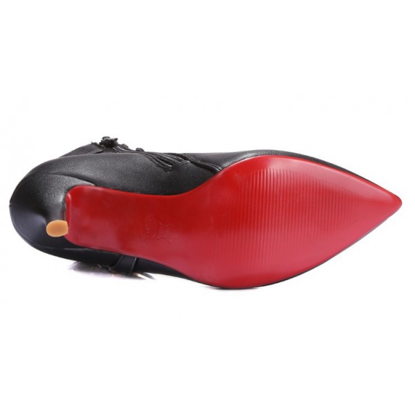 Bottines, aspect cuir mate, talon 8,5 cm, petites pointures, noires, Gloria