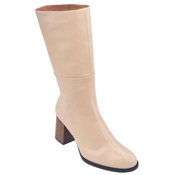 Botas de Couro Liso Creme 4208CA - 32-33 34 35| Sapatinhos