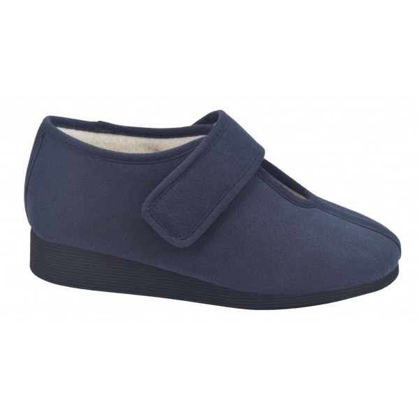 Pantoufles Alcantara, Bleu Marine, Lab | Petits Souliers