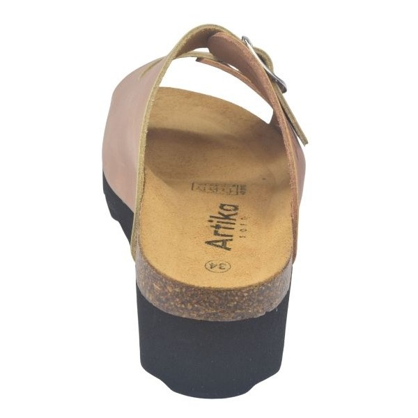 Mules Ajustables, Daim Marron et Nude Taille 34-35 | Petits Souliers